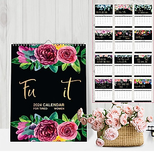 2024 Calendar for Tired Ass Women - Fu-ck It Planner, Funny Swear Word Monthly Gag Gift for Women