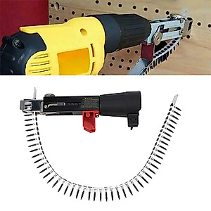 Thincol Screw Drill Chain Adapter for Power Drill Gun, 41mm-46mm Chuck Range Woodwork Rotary Screw Gun Attachment for Drywall Wood Board Ceiling, Nail Gun Collating