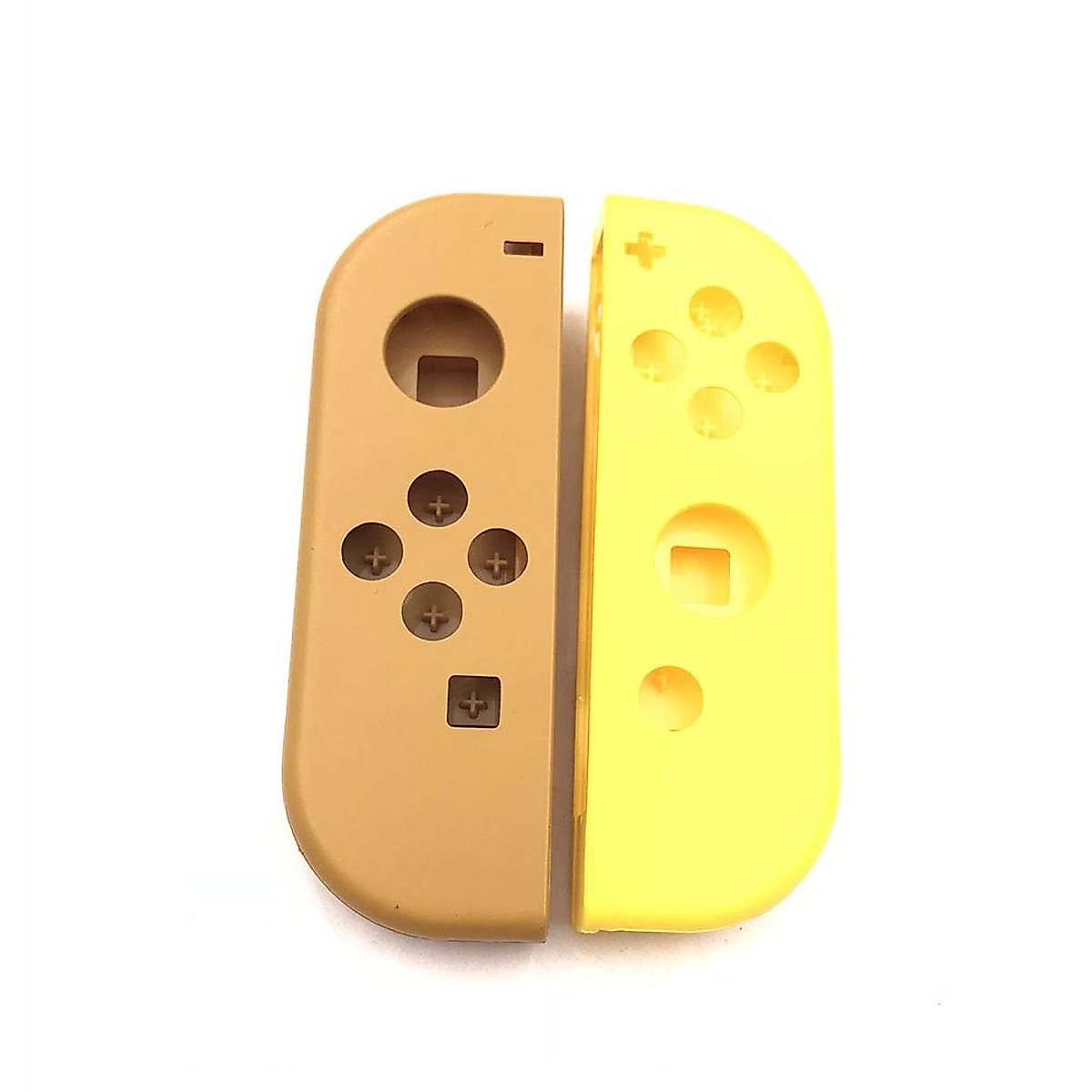 Housing Shell Case with Middle Frame for Nintendo Switch NS Joy-con JoyCon Console (Brown+Yellow)
