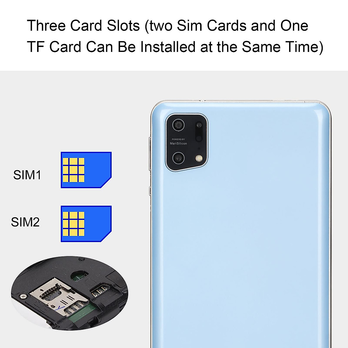 AMONIDA HD Tablet, 7 Inch Call Tablet Expandable Up to 128GB Blue 6000mAh Octa Core 4GB 32GB for Android 10.0 for Watching (US Plug) (AMONIDAh63mgupzds-11)