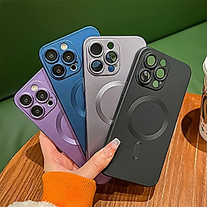 Fycyko Phone Case for iPhone 13 Pro Max Magnetic Case [Adaptation with Magsafe] Slim Silicone Soft Smooth Design for iPhone 13 Pro Max 6.7'' with Camera Protector-Black