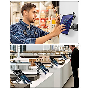 AboveTEK Tablet Wall Mount -360° Rotation iPad Wall Holder for Retail & Business, Anti Theft iPad Stand Fits 7"-11" Tablets Including iPad Pro/Air/Mini, Galaxy Tab - Security Lock & Key - (Black)