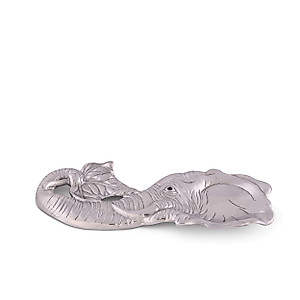 Arthur Court Elephant Spoon Rest Aluminum Metal Decorative Holder for Kitchen, Spatula Ladle, Brush and Other Cooking Utensils 8 inch x 3.5 inch