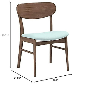 Christopher Knight Home Lucious Fabric / Walnut Finish Dining Chairs, 2-Pcs Set, Mint