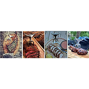 Tridens Hand Finished Ergonomic Vintage Brute Stainless Steel Fork, 165mm / 6.5-in With Beechwood Base, 100% Made In France