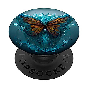 Colorful Watercolor Blue butterfly PopSockets Swappable PopGrip