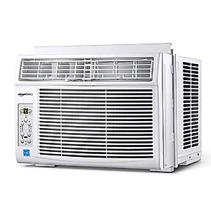 Amazon Basics Window Mounted Air Conditioner with Remote Cools 250 Square Feet, 6000 BTU, White