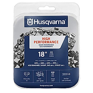 Husqvarna chainsaw chain 18-Inch .050 gauge .325 pitch low kickback low-vibration ,Orange/Gray