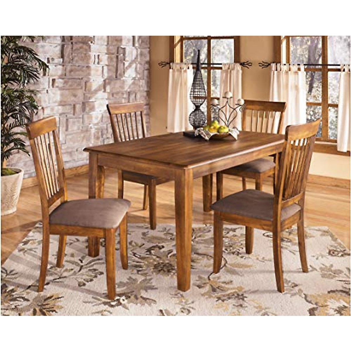 Signature Design by Ashley Berringer 18" Rustic Dining Chair with Cushions, 2 Count, Brown