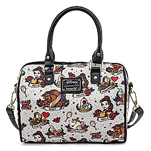 Loungefly Beauty and the Beast Belle and Characters All Over Print Tattoo Art Handbag Purse