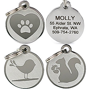 GoTags Dog ID Tags, Fun Playful Designs, Personalized Engraved Stainless-Steel Dog & Cat Pet Tags.