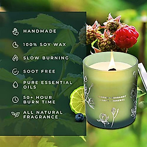 Large Berries Bergamot Candle with Vanilla, Grape & Cherry | Strong Scented Candles for Home, Relaxing Aromatherapy Candle | Natural Soy Candles for Men & Women 10.6 oz, Wood Wicked Candle Clean Burn