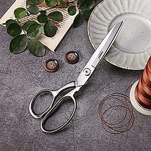 TONMA Sewing Scissors [Made in Japan] 9 Inch Professional Fabric Scissors, Industrial Japanese Solid Stainless Steel Dressmaker Tailor Shears, Ideal for Cutting Fabric Cloth Denim Leather
