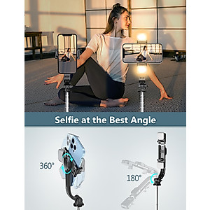 Selfie Stick Tripod with Light, 45'' Selfie Stick with Wireless Remote, Portable Phone Tripod Compatible with iPhone 16/15 Pro Max/15/14 Pro/14/13, Samsung S22/ S23 Ultra/Android Smartphone