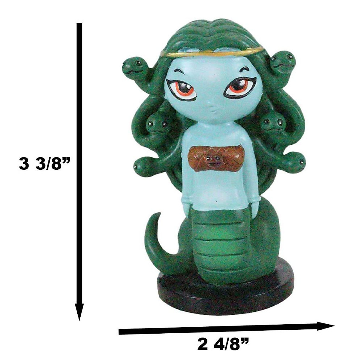 Ebros Gift Greekies Collection Greek Mythology Goddess Medusa with Gorgon Snake Tail Statue 3.75" Tall Stone Gaze Death Stare Seductress Collectible Figurine Ancient Zodiac Mythology