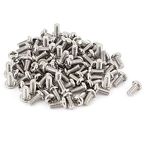 uxcell M3 x 6mm 304 Stainless Steel Cross head Phillips Pan Head Screws Bolt 60pcs