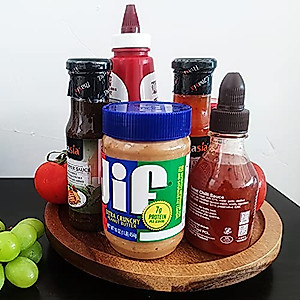 HomeLove Inc. Home Sweet Home Engraved Lazy Susan Wood Turntable for Table, Cabinet and Kitchen, Marketplace, Family Dinning Home Housewarming Christmas Decor Gift