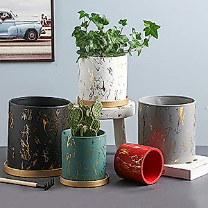 Corldif Personalized Simple Fashion Bonsai Small Flowerpot Mini Ceramic Flowerpot Desktop Ornament (White)