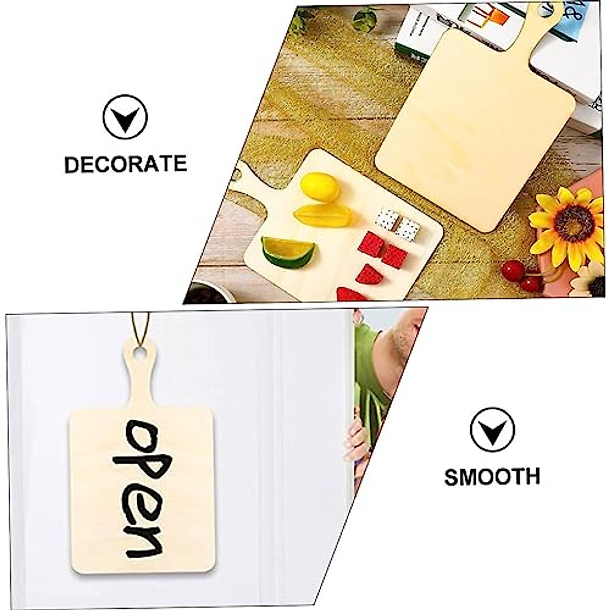 KJHBV 6pcs Home Accessories Decor Wooden Decor in Bulk Craft Wood Chopping Board Set Small Chopping Board Wood Chips Cutting Board Decorate Small Cheese Dining Table Wood
