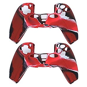 Gamepad Protective Cover Comfortable Anti Extrusion Dust Proof Sweat Proof Game Controller Skin,for Gamepad(Camouflage red)