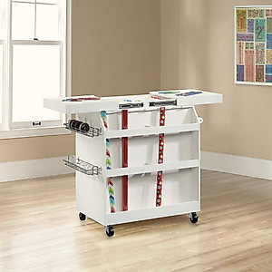 Sauder Craft Pro Series Craft Cart, Soft White finish