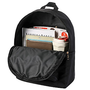 wonshia Preppy school backpack Lightweight Water Resistant Casual nylon College Backpack for teenage girls Casual travel Daypack outdoor（Preppy-black）