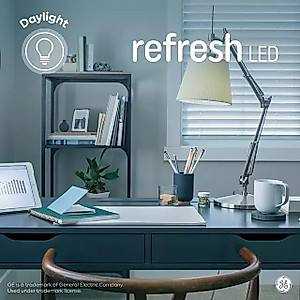 GE (2 Bulbs) Refresh LED A19 3-Way Light Bulb, Energetic Daylight 5000K, 30-70-100w Equivalent Using only 4-8-12w, 400/1050/1500 lumens, HD Light- Enhanced Color Contrast and Boldness LED 3 Way Bulb