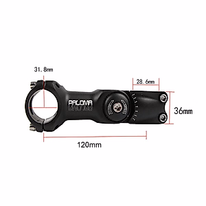 catazer MTB Bicycle Stem Adjustable 0~60 Degree Handlebar Tube Stem for Most Bike Road Bike MTB BMX 25.4 28.6 31.8 Stem 90-130mm (28.6x31.8x120mm)