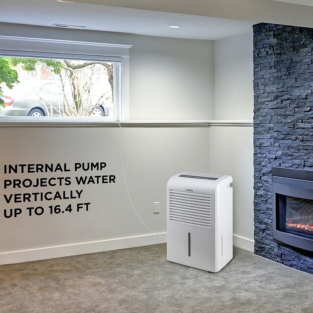 Ivation 4,500 Sq Ft Dehumidifier with Pump, Large Capacity Compressor Includes Programmable Humidity, Hose Connector, Auto Shutoff and Restart and Washable Filter (4,500 Sq Ft W/Pump)