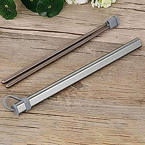 Perezy Chopsticks Storage Tubes Aluminum Alloy Box Case for Titanium Chopsticks Storage Box Without Chopsticks Gray