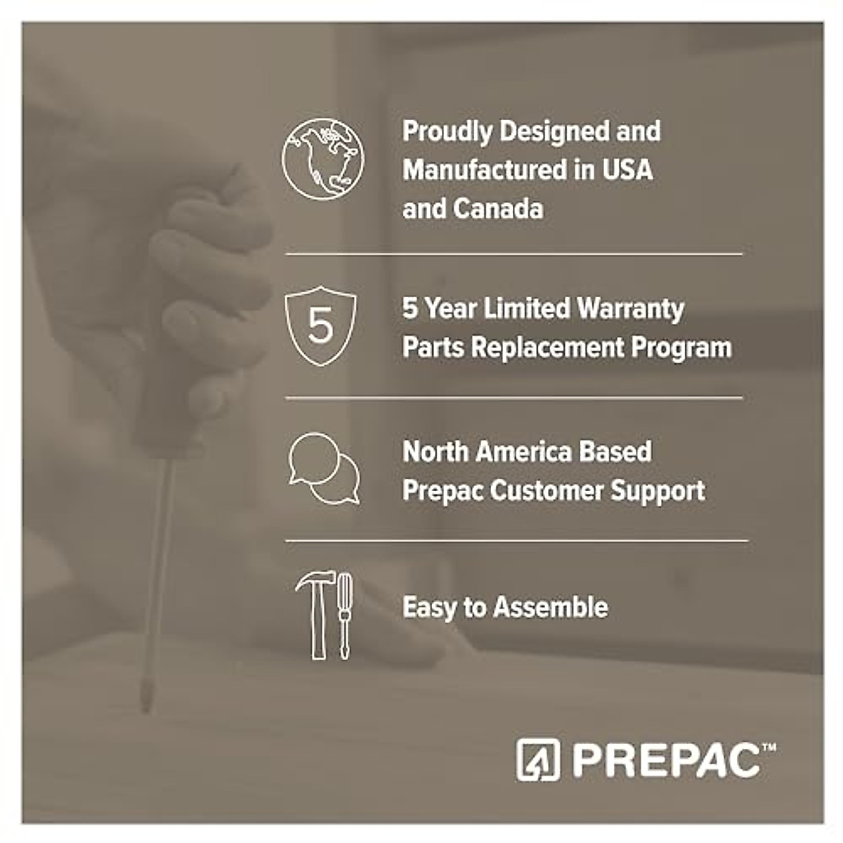 Prepac Elite 24" Storage Cabinet, White Storage Cabinet, Bathroom Cabinet, Pantry Cabinet with 3 Shelves 16" D x 24" W x 65" H, WES-2464