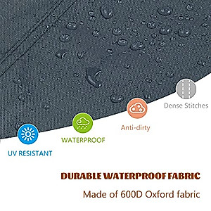 Cover for Extra Large for Big Green Egg,Weather Resistant Grill Cover fit Kamado Big Joe Accessories(34" L x 48" H,Grey)