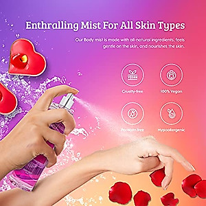 Body Spray For Women, Womens Perfume Fragrance Body Mist And Sprays, Women's Romantic Luxury Scented Holiday Gifts and Birthday Presents, 8 oz Fine Mist Spray Bottle (Spell Bound Love)