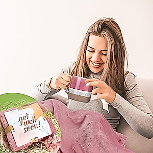 Get Well Soon Gifts for Women, Care Package Gift Feel Better Basket，Personalized Gifts After Surgery Recovery Gift Thinking of You Box with Blanket Coffee Tumbler for Women Friends Female