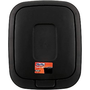 Hefty Touch-Lid 13.3-Gallon Trash Can, Black, Holds 13.3 Gallons and 50 Liters