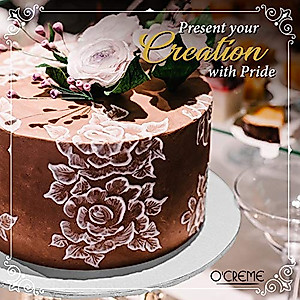 O'CREME White Wraparound Cake Pastry Round Drum Board 1/4 Inch Thick, 10 Inch Diameter - Pack of 10