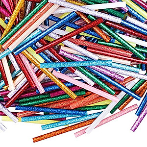 Mini Glitter Hot Glue Sticks 14 Colored for DIY Art Craft,4 inches 80 pcs