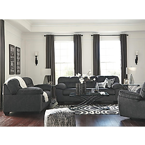 Signature Design by Ashley Accrington Plush Loveseat with Tufted Back, Gray