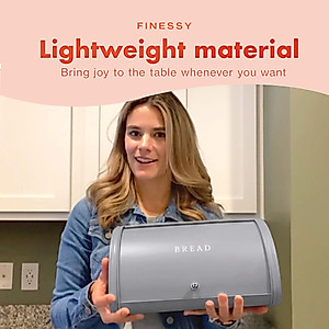 Farmhouse Bread Box for Kitchen Countertop, Bread Storage Container, Stainless Steel BreadBox, Bread Boxes for Kitchen Counter, Corner Bread Box For Homemade Bread, Bread Holder Bread Keeper Bread Bin