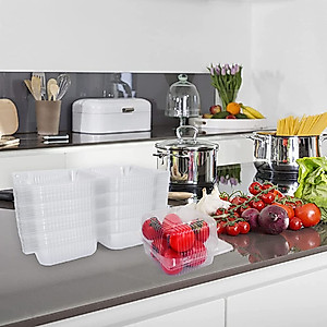 WAQIAGO 100 PCS 5x5 Inch Plastic Clamshell Take Out Tray,Disposable Sturdy Hinged LoafContainers,to go containers Disposable Takeout Box for Salads,Fruit,Hamburgers,Sandwiches,Cupcake