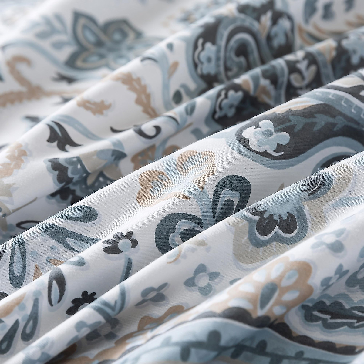 HoneiLife King Size Duvet Cover - 3pcs Paisley Comforter Cover, Soft & Breathable Floral Bedding Duvet Cover Sets with Zipper Closure & Corner Ties, Wildflower Comforter Cover Sets All Season Use