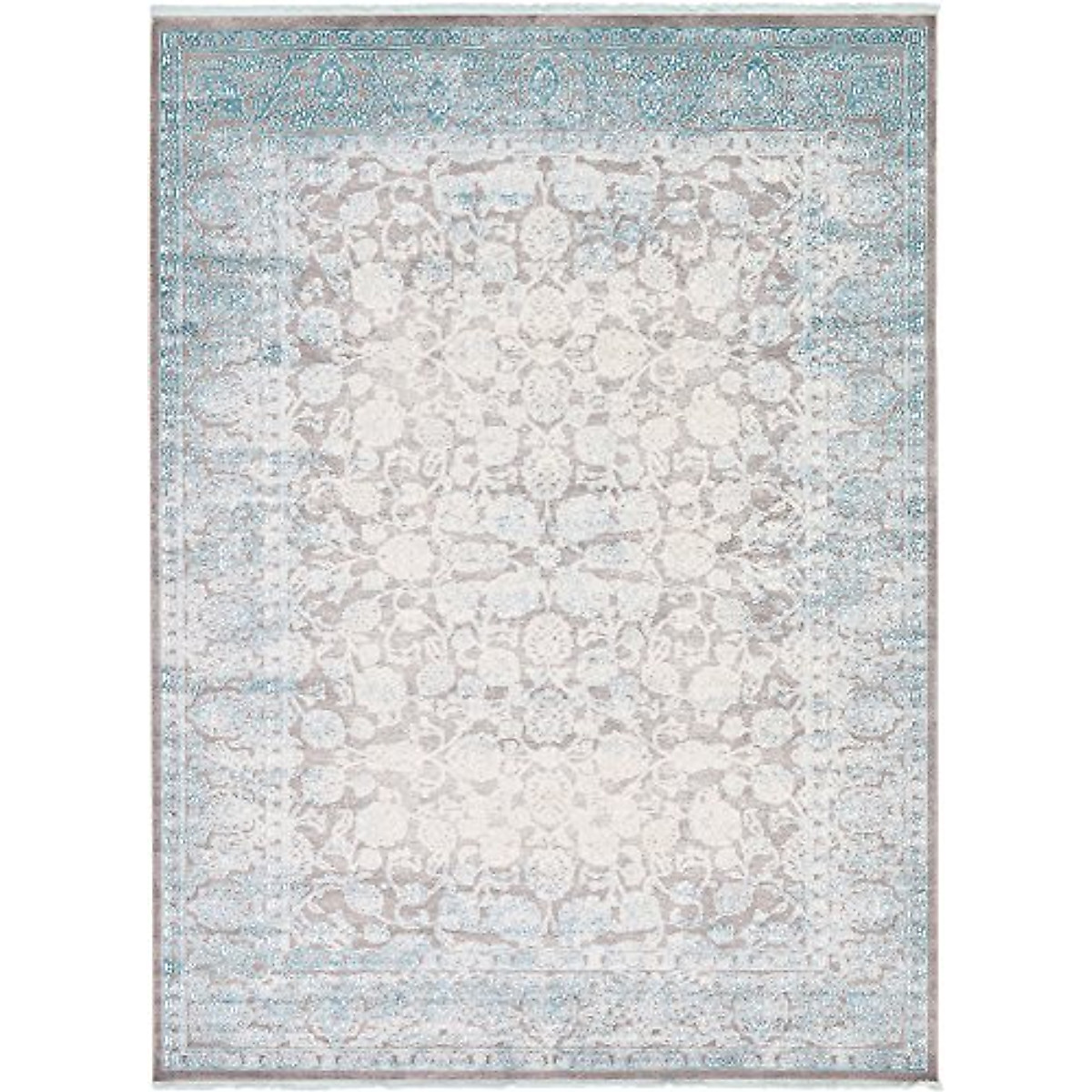 Unique Loom Traditional Classic Intricate Design with Distressed Vintage Detail, Area Rug (9' 0 x 12' 0 Rectangular, Blue/ Gray)