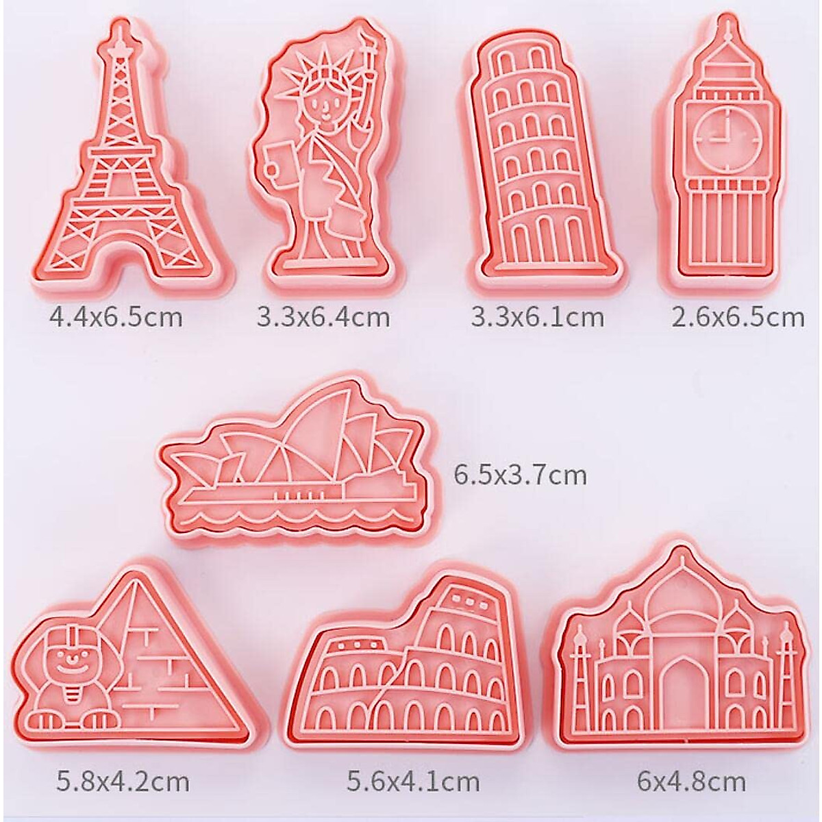 8 Pieces Statue of Liberty Cookie Moulds For Baking Cookie Mould Press Eiffel Tower Cookie Mould Set Kitchen Tools Plastic Cookie Stamps (Statue of Liberty)
