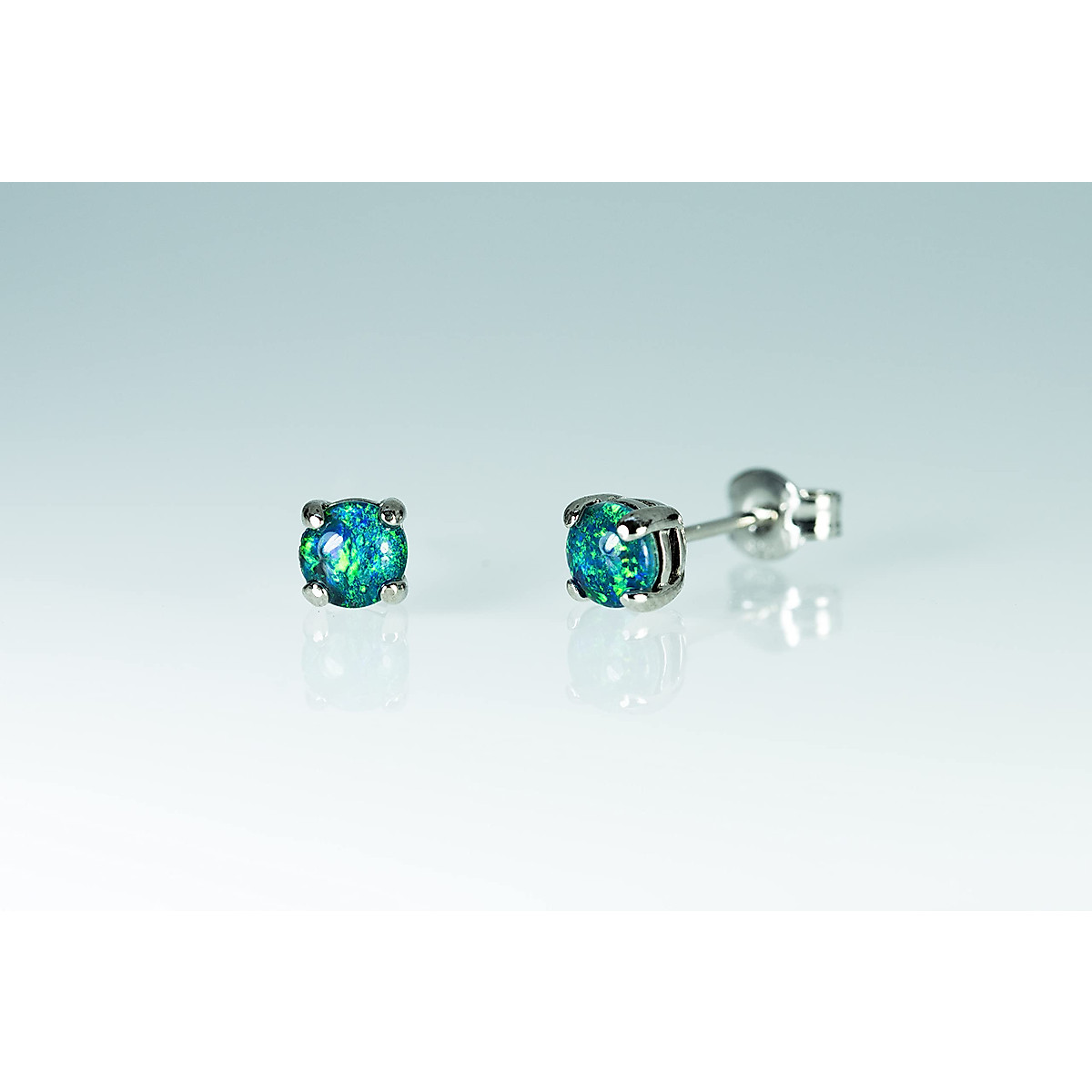 Australian Triplet Opal Earrings - Dainty Australian Opal Triplet Earrings in White or Yellow Gold Plated on Sterling Silver Women's Jewelry