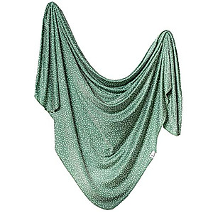 Large Premium Knit Baby Swaddle Receiving Blanket"Juniper" by Copper Pearl