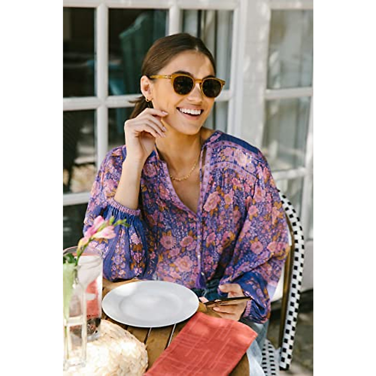 peepers by peeperspecs unisex adult Boho Sunglasses, Amber - Reading, 47 US