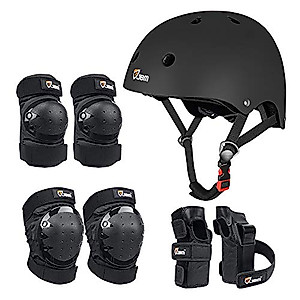 JBM Child & Adults Rider Series Protection Gear Set for Multi Sports Scooter, Skateboarding, Roller Skating, Protection for Beginner to Advanced, Helmet, Knee and Elbow Pads with Wrist Guards