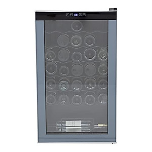 Avanti WC34N2P Wine Cooler Freestanding Single Zone with Temperature Control Holds Up to 34 Bottles, Stainless Steel Construction with Glass Door, Black