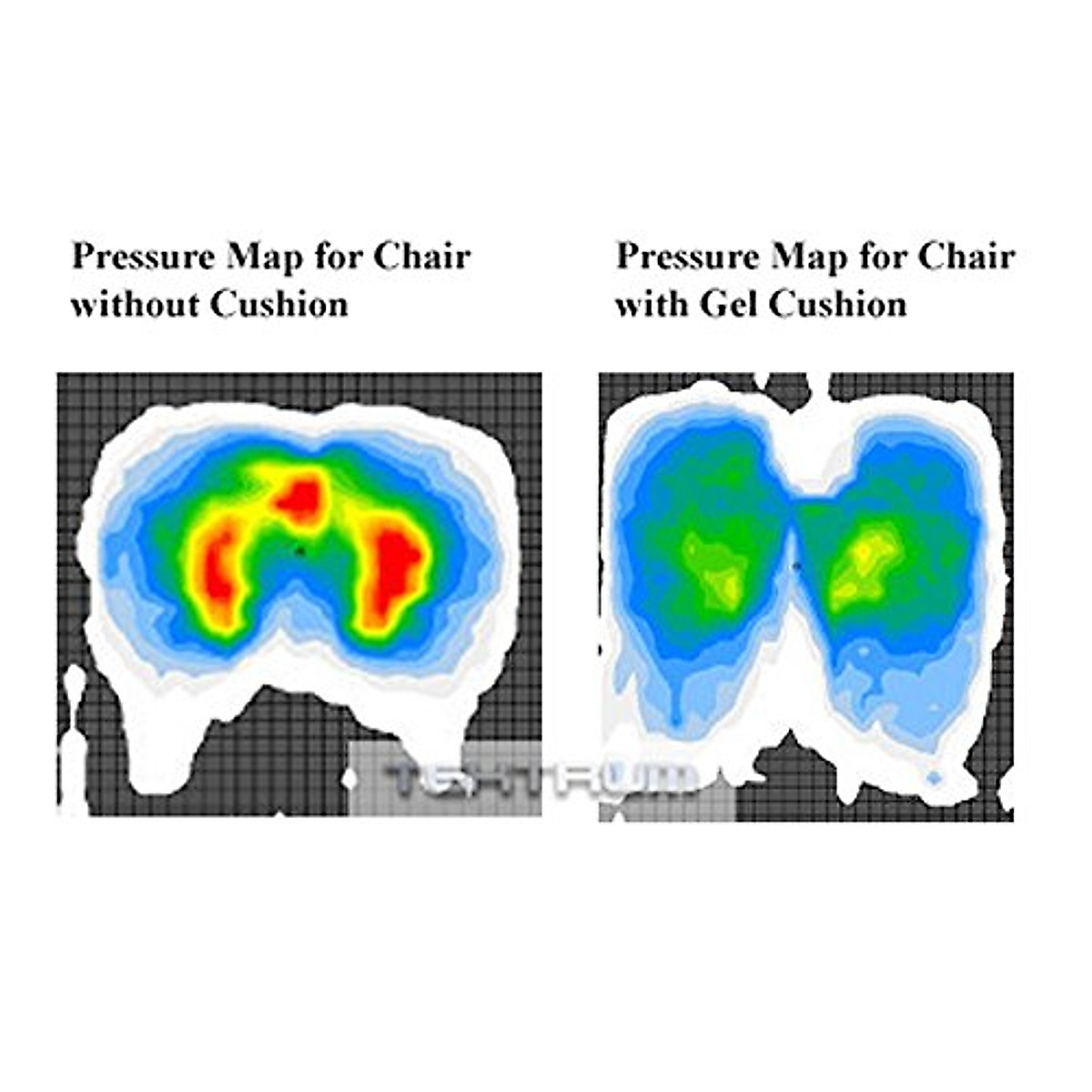 Tektrum Portable Foldable Cool Gel Orthopedic Seat Cushion with Handle for Travel, Airplane, Car, Home, Office, Chairs, - Relief for Tailbone, Sciatica, Back Pain, Prostate, Postnatal (TD-GS1205-BLK)