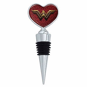 Justice League Movie Wonder Woman Logo Heart Love Wine Bottle Stopper